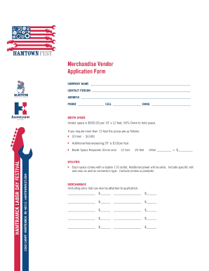 Fillable Online Merchandise Vendor Application Form Fax Email Print - pdfFiller