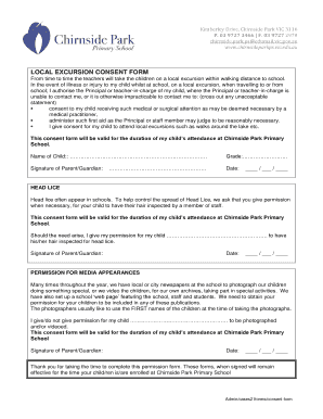 Fillable Online chirnsideparkps vic edu LOCAL EXCURSION CONSENT FORM ...