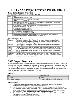 Fillable Online HRT 2 SAE Project Overview Packet 201 - Wakefield FFA ...