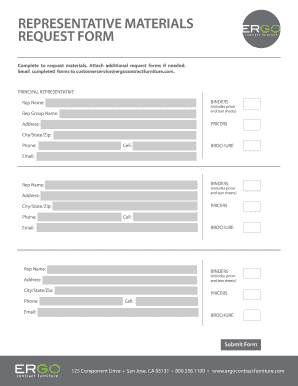 Fillable Online REPRESENTATIVE MATERIALS REQUEST FORM Fax Email Print ...