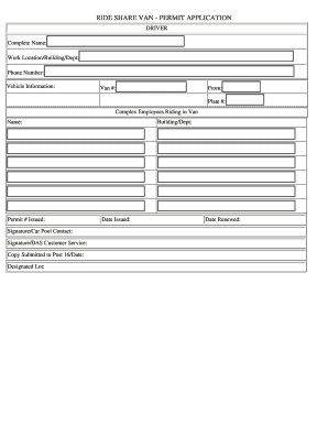 Fillable Online das iowa RIDE SHARE VAN - PERMIT APPLICATION Fax Email ...
