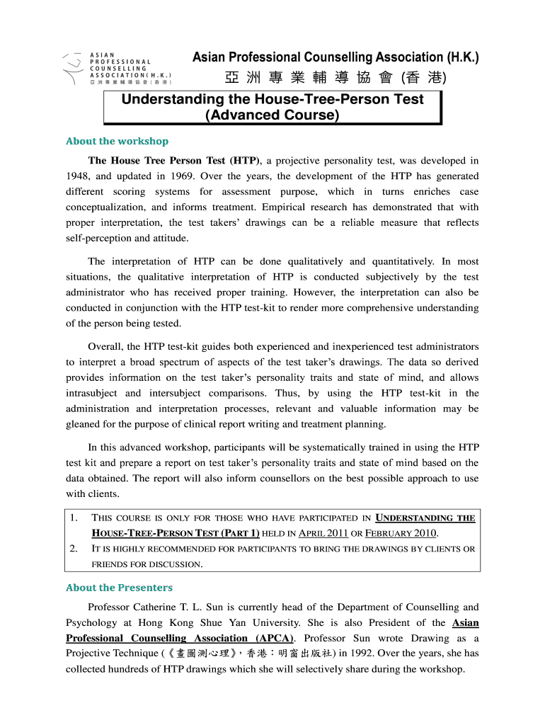Fillable Online Understanding the House-Tree-Person Test Advanced ...
