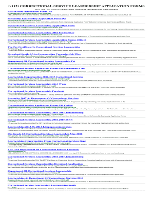 Fillable Online 172 110 29 CORRECTIONAL SERVICE LEARNERSHIP APPLICATION ...