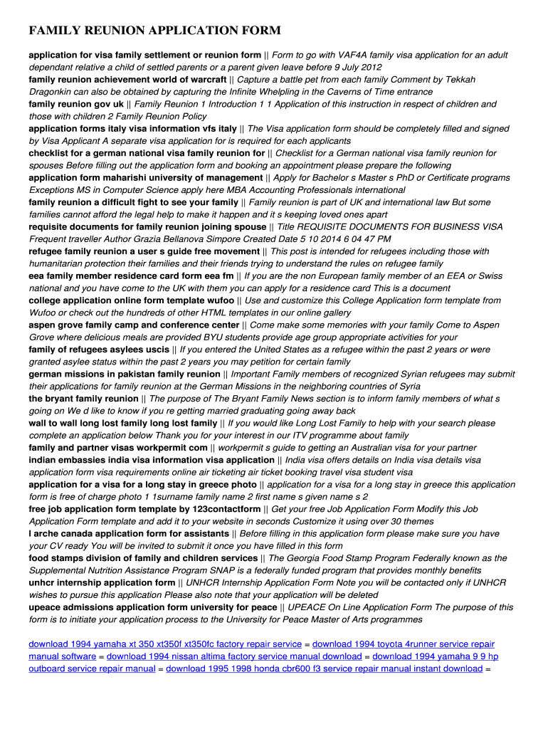 Fillable Online 172 110 22 Download family reunion bapplicationb form ...