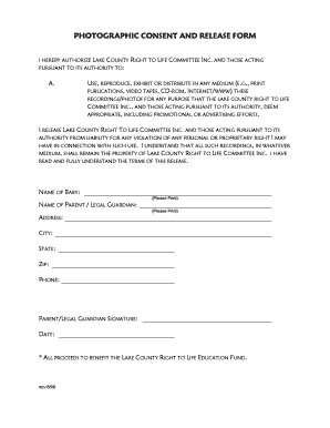 Fillable Online ifrl PHOTOGRAPHIC CONSENT AND RELEASE FORM ...