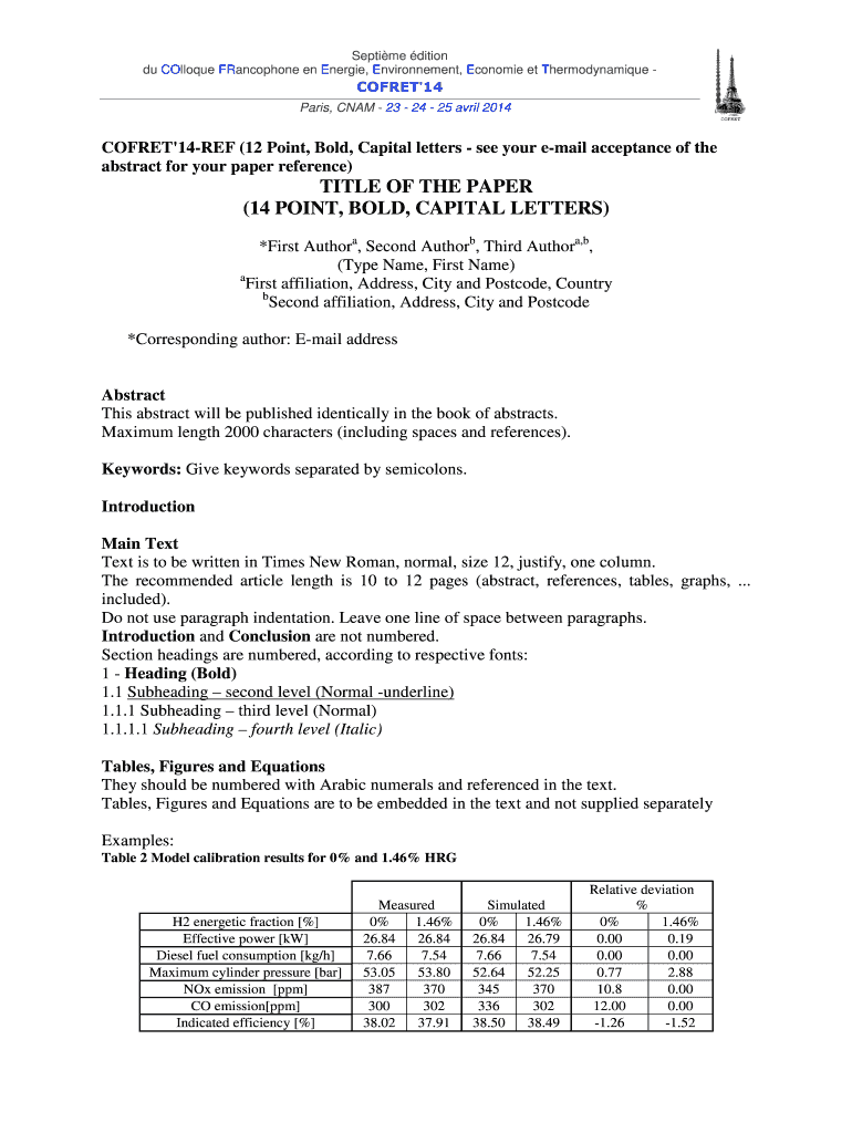 Fillable Online turbo-moteurs cnam Title of the paper (14 point, bold ...
