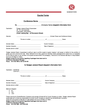 Fillable Online theassociation org Courier Forms Conference Name Ex ...