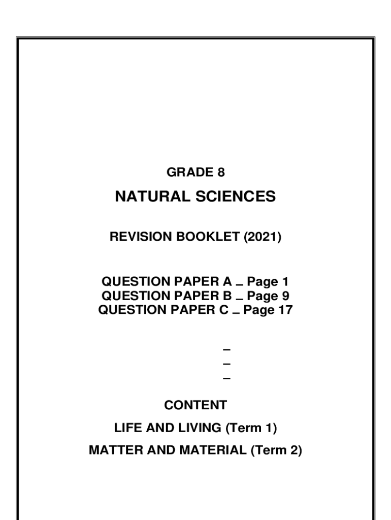 Natural Science Grade 8 Exam Papers Pdf Term 4 Fill Online Printable 