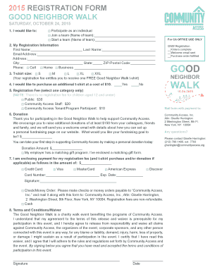 Fillable Online goodneighborwalk 2015 REGISTRATION FORM GOOD NEIGHBOR ...