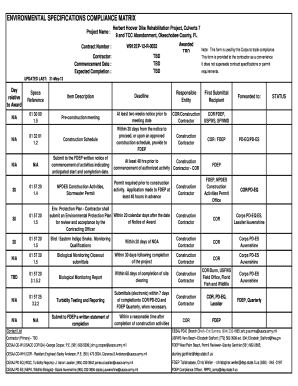 Environmental Specifications - Fill Online, Printable, Fillable, Blank ...