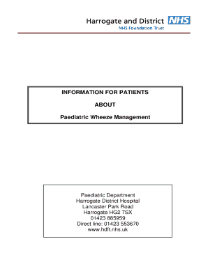 Fillable Online hdft nhs INFORMATION FOR PATIENTS ABOUT Paediatric ...