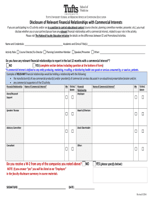 Fillable Online medicine tufts RSS Planning Form and Checklist - Tufts University School of ...