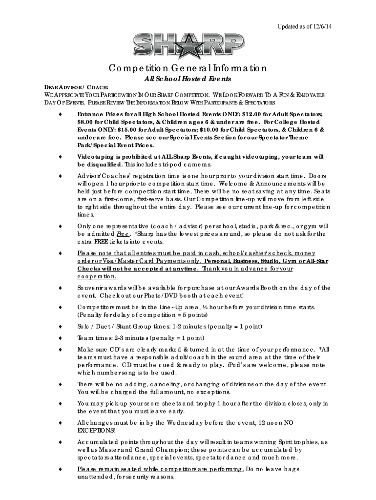 Fillable Online sharpint Competition General Information - Sharp ...