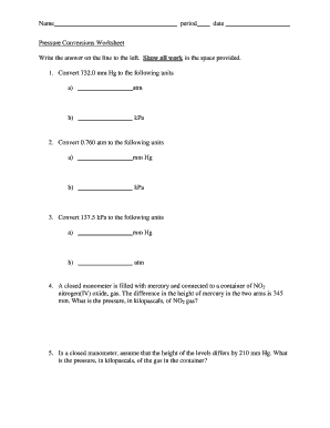 Fillable Online Pressure Conversions Worksheet - Ms. Heininger's ...