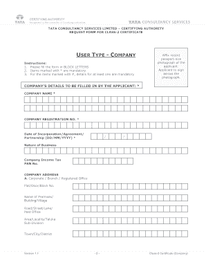 Fillable Online Application form for Class-2 DSC - Company Type.pdf Fax ...