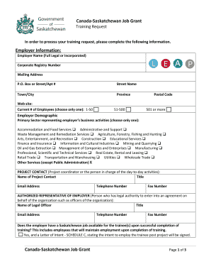 Fillable Online sarcsarcan Canada-Saskatchewan Job Grant - SARC Fax ...