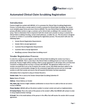 Fillable Online Automated Clinical Claim Scrubbing Registration Fax Email Print - pdfFiller