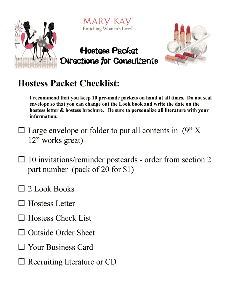 Fillable Online hostess packet fall 05 - Generic Fax Email Print ...