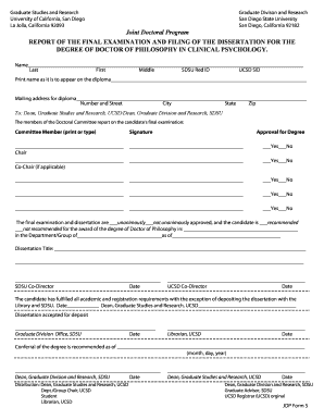 Fillable Online clinpsyc sdsu JDP Form 5 - Clinical Psychology Joint Doctoral Program - San ...