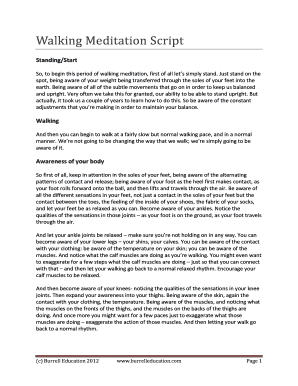 Fillable Online Walking Meditation Script Fax Email Print - pdfFiller