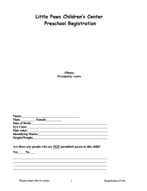 Fillable Online Preschool Registration form - Penticton Indian Band Fax ...