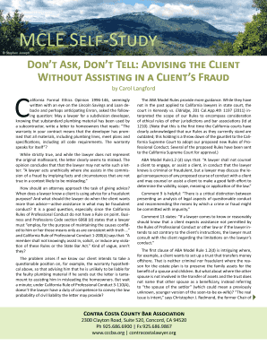 Fillable Online cccba MCLE Self-Study Don t Ask, Don t Tell: Advising ...