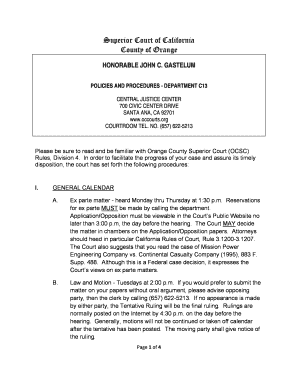 Fillable Online occourts POLICIES AND PROCEDURES - DEPARTMENT C13 Fax ...