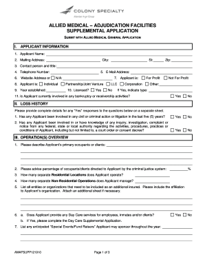 Fillable Online ALLIED MEDICAL ADJUDICATION FACILITIES Fax Email Print - pdfFiller