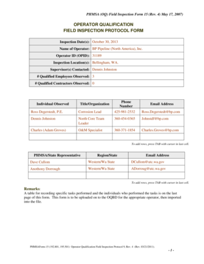 Fillable Online utc wa 4) May 17, 2007) OPERATOR QUALIFICATION FIELD ...