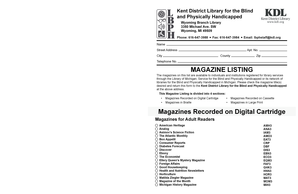 Fillable Online kdl Magazine Request Form - Kent District Library - kdl ...