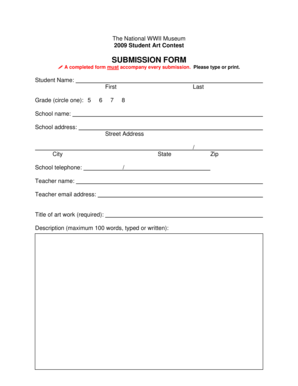 Fillable Online 2009_art_contest_submission_form - The National WWII ...