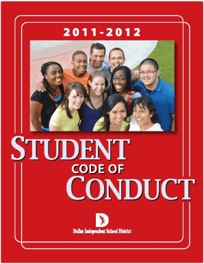 Fillable Online dallasisd Student Code of Conduct - Dallas Independent ...