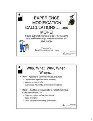 Fillable Online wwwstatic kern EXPERIENCE MODIFICATION CALCULATIONS and ...