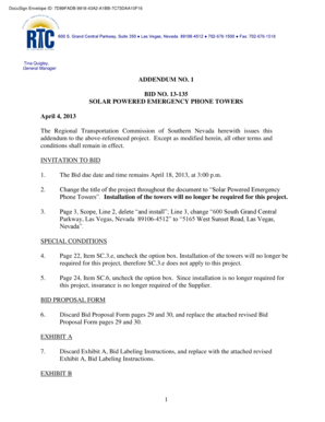 Fillable Online 1 ADDENDUM NO 1 BID NO 13-135 SOLAR POWERED bb - RTC ...