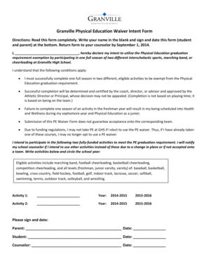 Fillable Online Directions: Read this form completely - Granville Exempted Village ... Fax Email ...