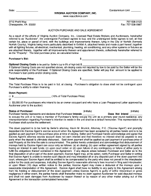 Fillable Online Auction Purchase and Sale Agreement - Interstate ...