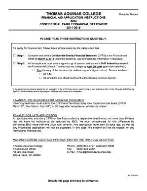 Fillable Online thomasaquinas CFFS for Canadian Students - Thomas ...