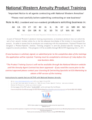 Fillable Online National Western Annuity Product Training Fax Email ...