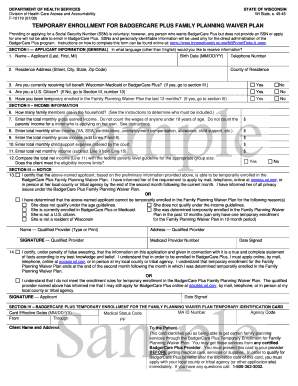 Fillable Online forwardhealth wi Temporary enrollment for badgercare ...