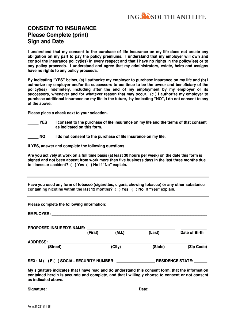 Fillable Online group-net Consent to be Insured Form - Group Net LLC ...