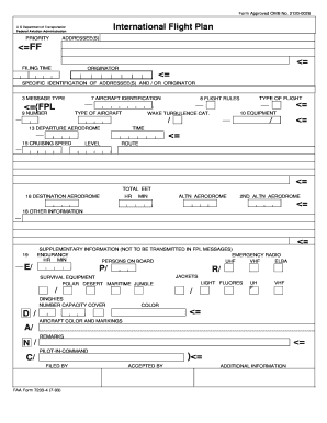 Fillable Online International Flight Plan - Business Aircraft Operators ...