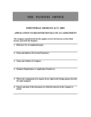 Fillable Online patentsoffice Assignment Form (PDF 0.01) - Irish Patents Office - patentsoffice ...