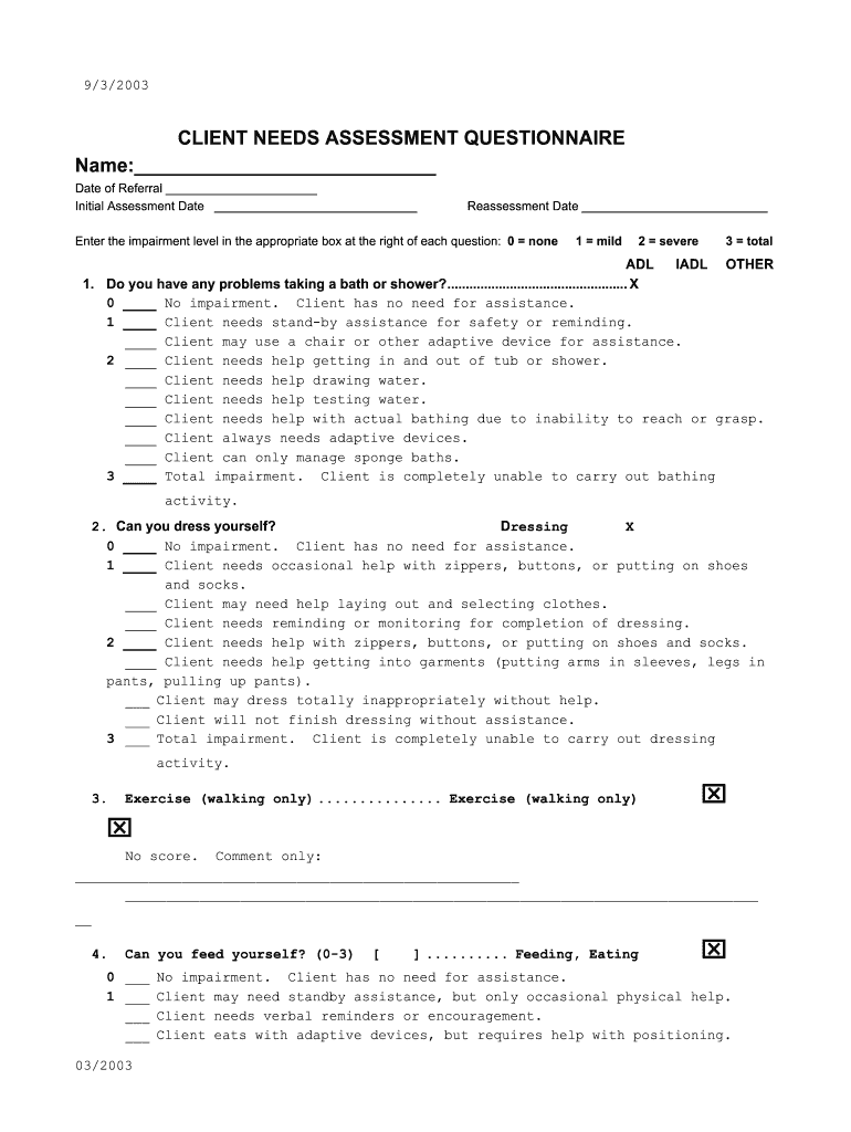 Fillable Online nasuad CLIENT NEEDS ASSESSMENT QUESTIONNAIRE - nasuad ...