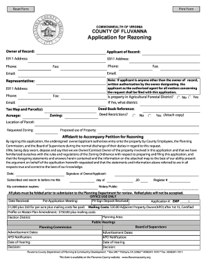 Fillable Online Rezoning Application & Checklist - Fluvanna County Fax ...
