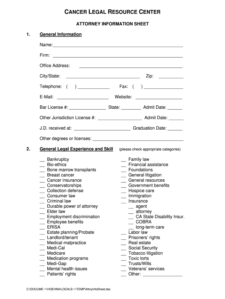 Fillable Online disabilityrightslegalcenter CANCER LEGAL RESOURCE ...
