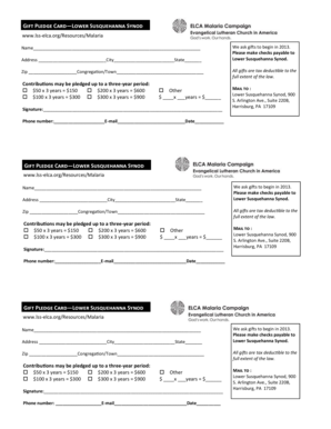 Fillable Online lss-elca Gift Pledge Card Lower Susquehanna Synod Gift Pledge Card ... - lss ...