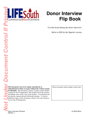 Fillable Online Donor Interview Flip Book.FORM Fax Email Print - pdfFiller