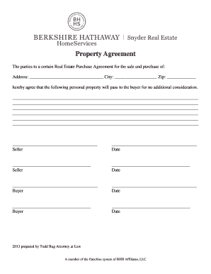 Fillable Online Property Agreement.pdf Fax Email Print - pdfFiller