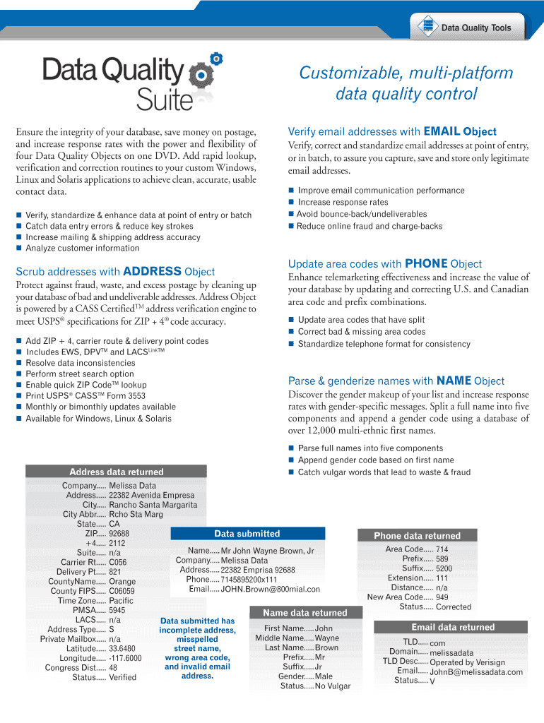 Fillable Online Customizable, multi-platform data quality control ...