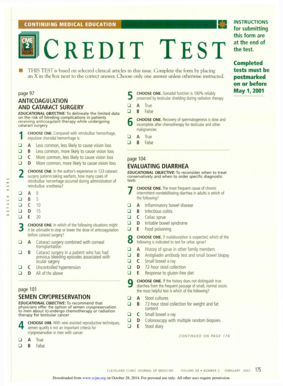 Fillable Online ccjm 111 C R E D I T T E S T - Cleveland Clinic Journal ...